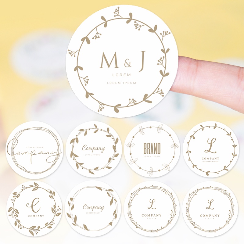 【Buy 48 Get 10 Free】Custom Sticker Printing -Simple Sticker Golden Line ...