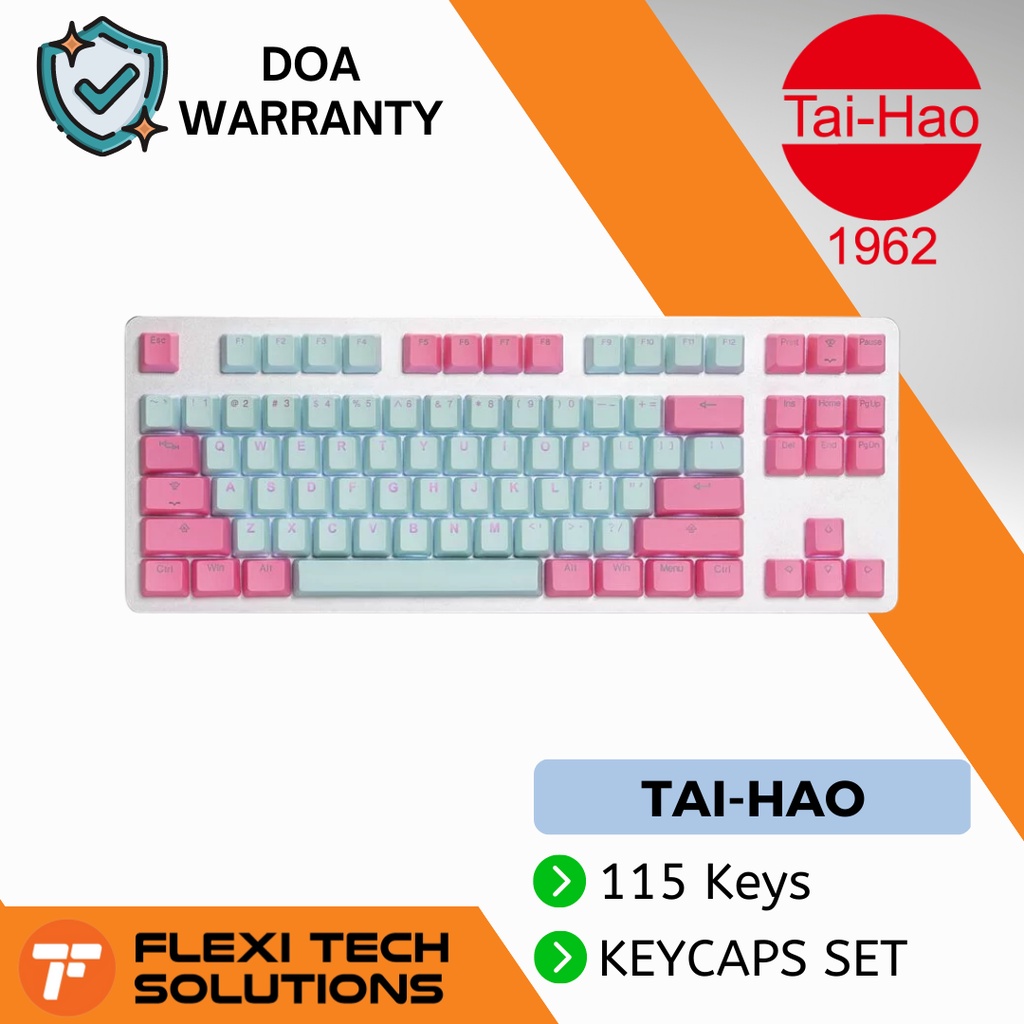 Flexi Tech TAI-HAO PBT 115 Keys Double Shot Keycaps Set Miami OEM ...