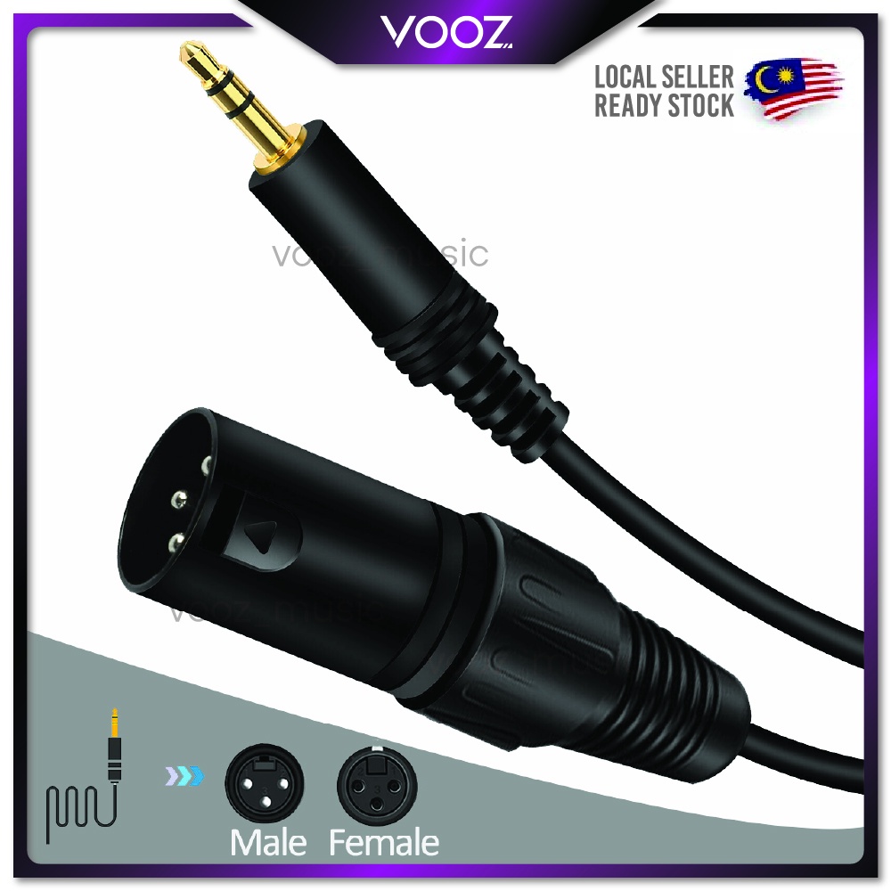 3 Meters 3.5mm to XLR Cable (male/female) for Smartphones Laptops ...