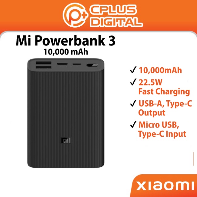 Xiaomi Powerbank 3 Fast Charging Ultra Compact Power Bank (10000mAh/22 ...