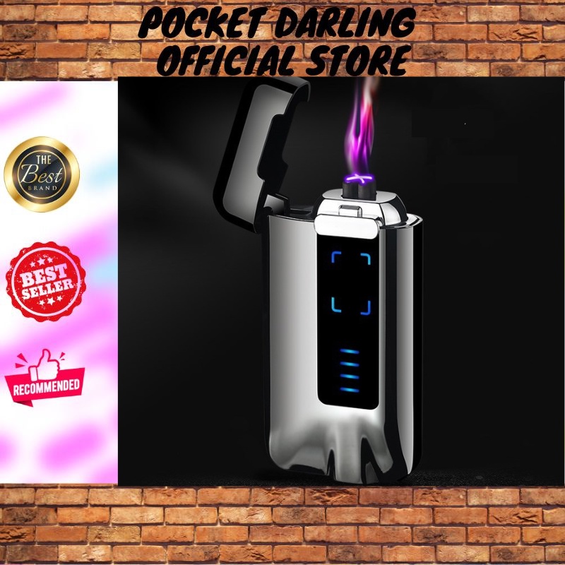 Usb Lighter Finger Print Double Arc Lighter Battery Display Electric ...