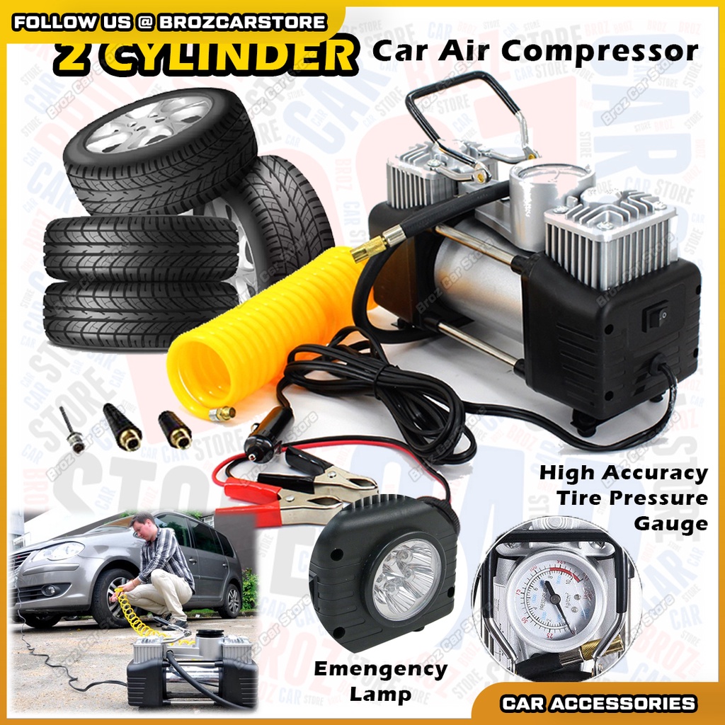 Portable Heavy Duty 2 Cylinder 150 PSI 65L/min Air Car Compressor ...