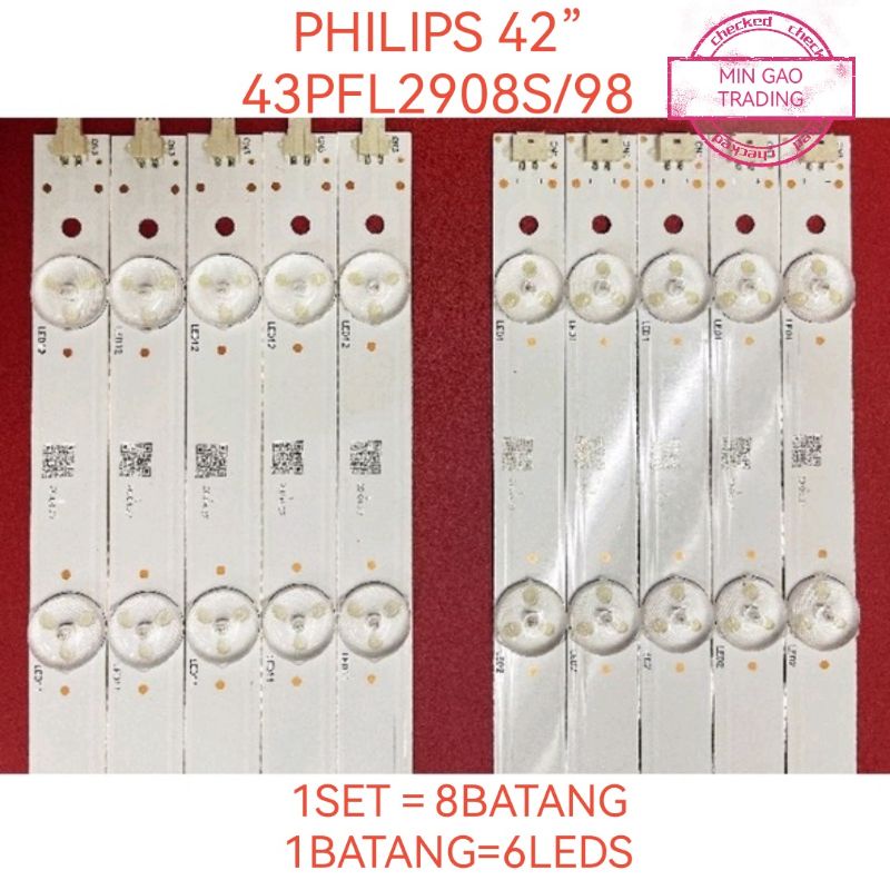 PHILIPS 42PFL2908 42PFL2908S/98 LED TV BACKLIGHT(LAMPU TV) | Shopee ...