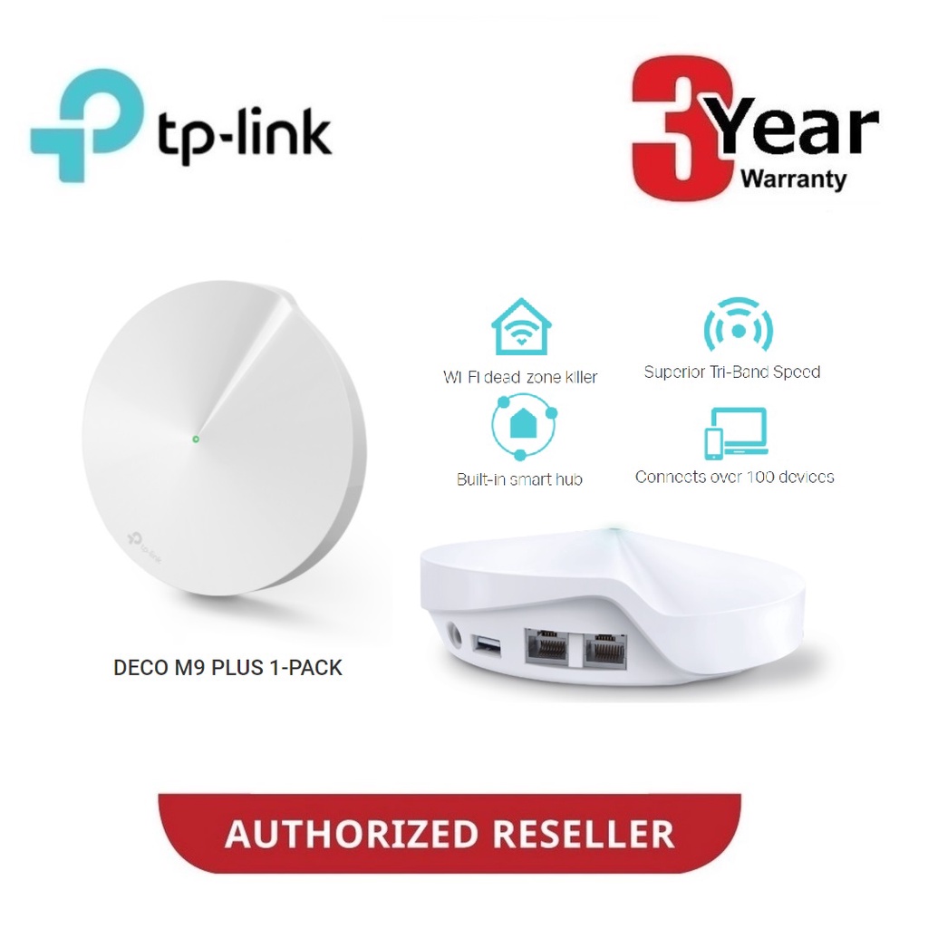 TP-LINK Deco M9 Plus (1-Pack) AC2200 Mesh WiFi Wireless Tri-Band Router ...