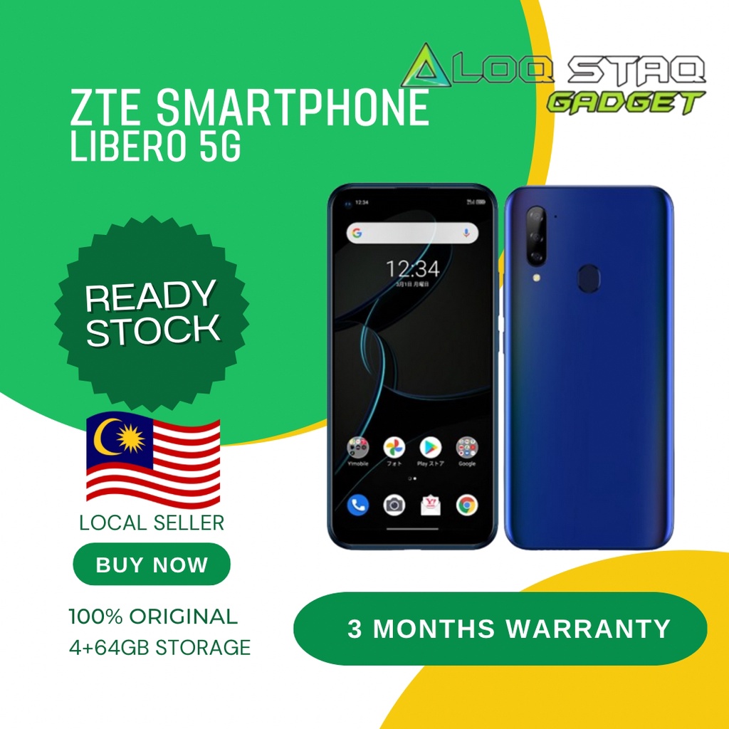 ZTE Libero 5G (A003ZT) 6.5Inch 60Hz Display Android 11 Triple Camera Snapdragon 690 5G Gaming ...
