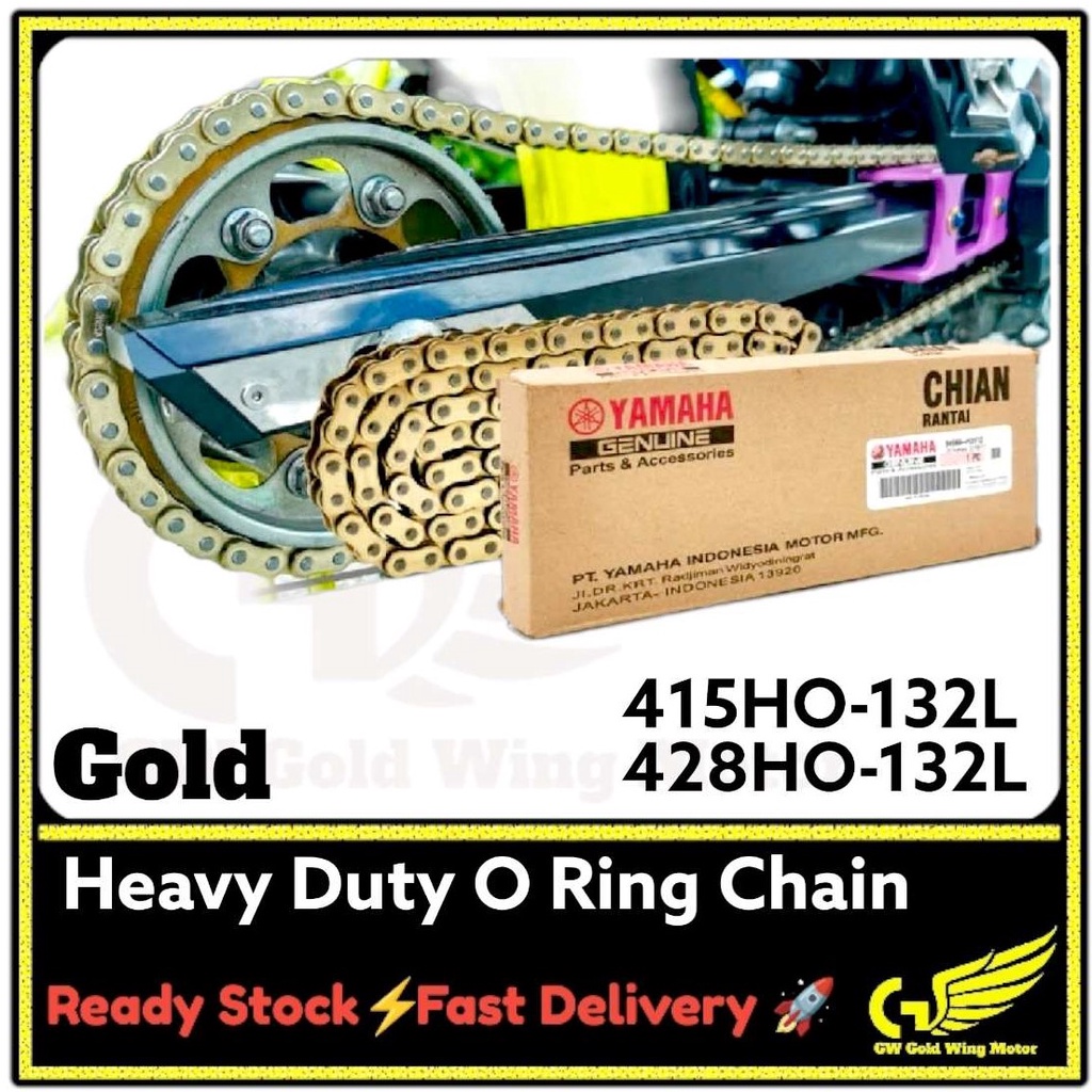 YAMAHA INDON 428HO-132L/140L 415HO-132L 132/140L GOLD EXTRA LONG RANTAI ...
