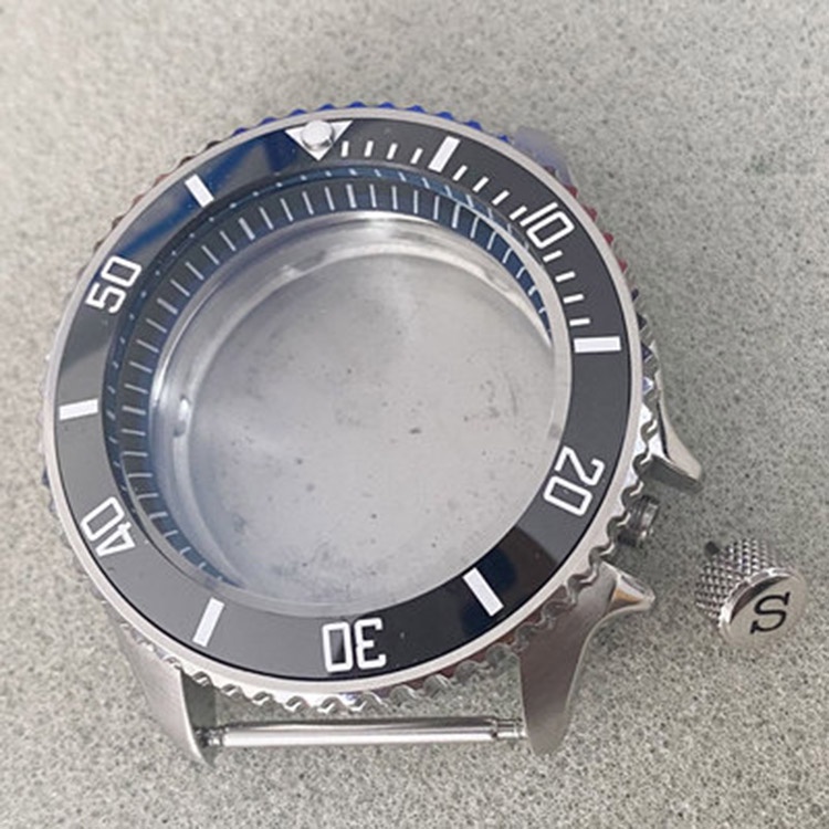 New 41.5mm Stainless Steel Case 3.8 Positions Mineral Glass Black Inner ...