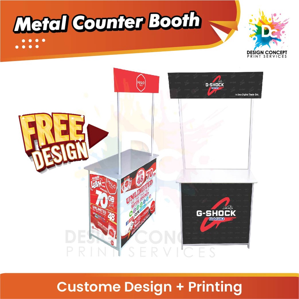 Metal / Iron Promotion Counter Booth / Klosik Promosi / With Printing ...