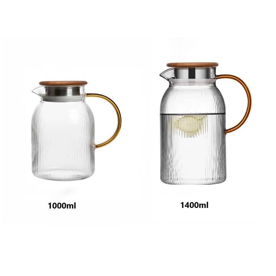 Ready Stock!!! 1000ml/ 1400ml Glass Jug Transparent Jug with Lid ...