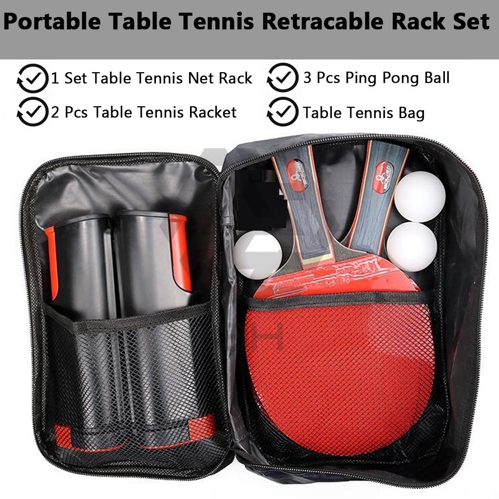 3H Set Ping Pong Meja Sukan/Portable Indoor Sport Table Tennis Set Net ...