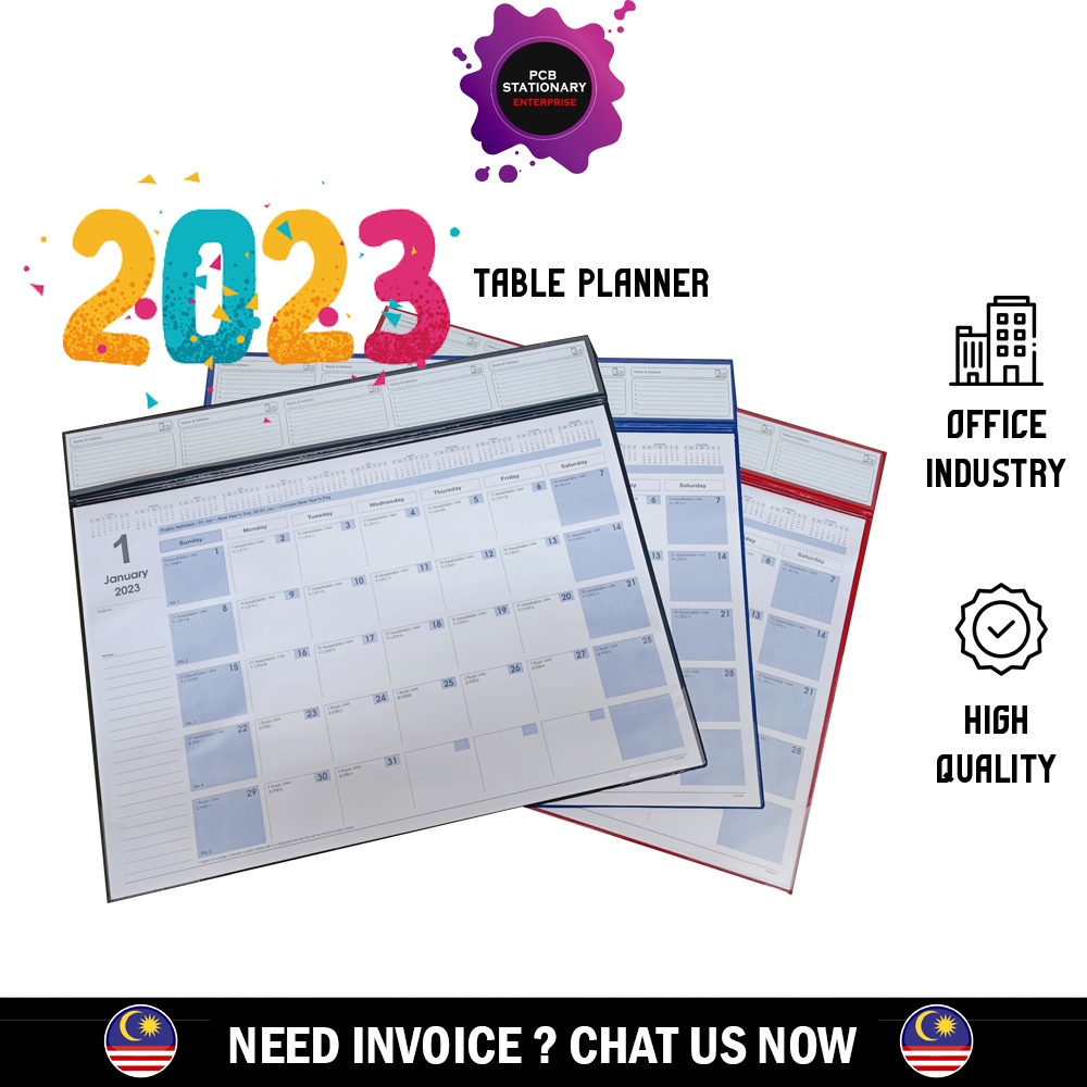 Colour Office Large Table Planner PVC Diary For Meeting/Planner 2023 ...