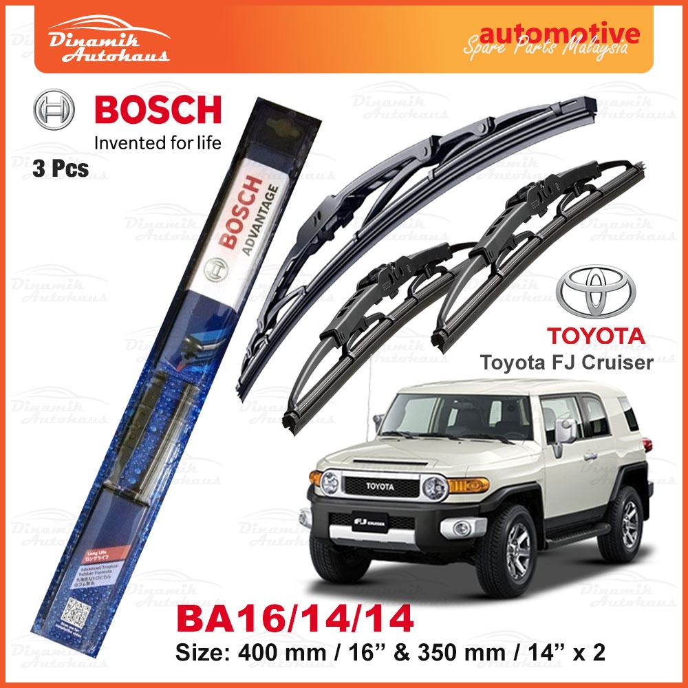 Toyota FJ Cruiser Car Front Windscreen Wiper Size 16" & 14" & 14" Inch ...