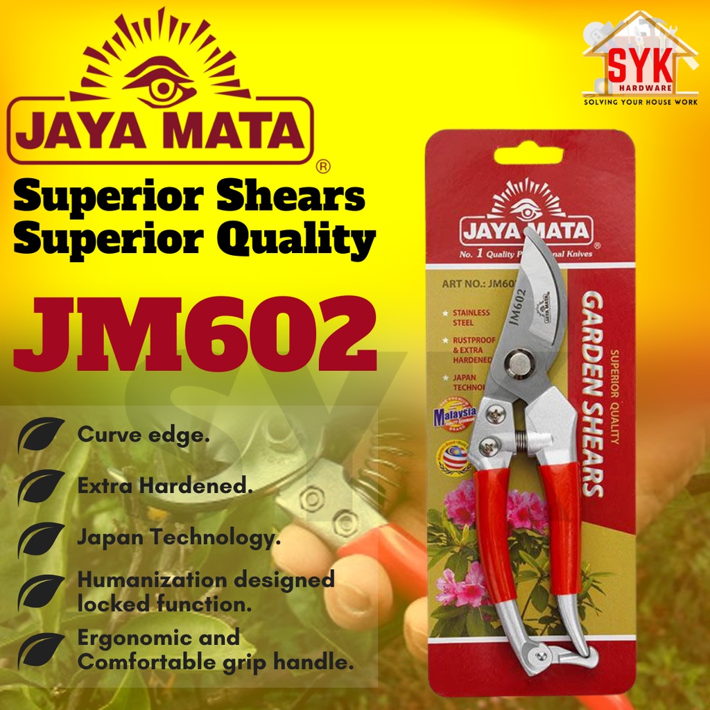 SYK Jaya Mata JM602 Superior Quality Garden Pruning Shears Gardening ...