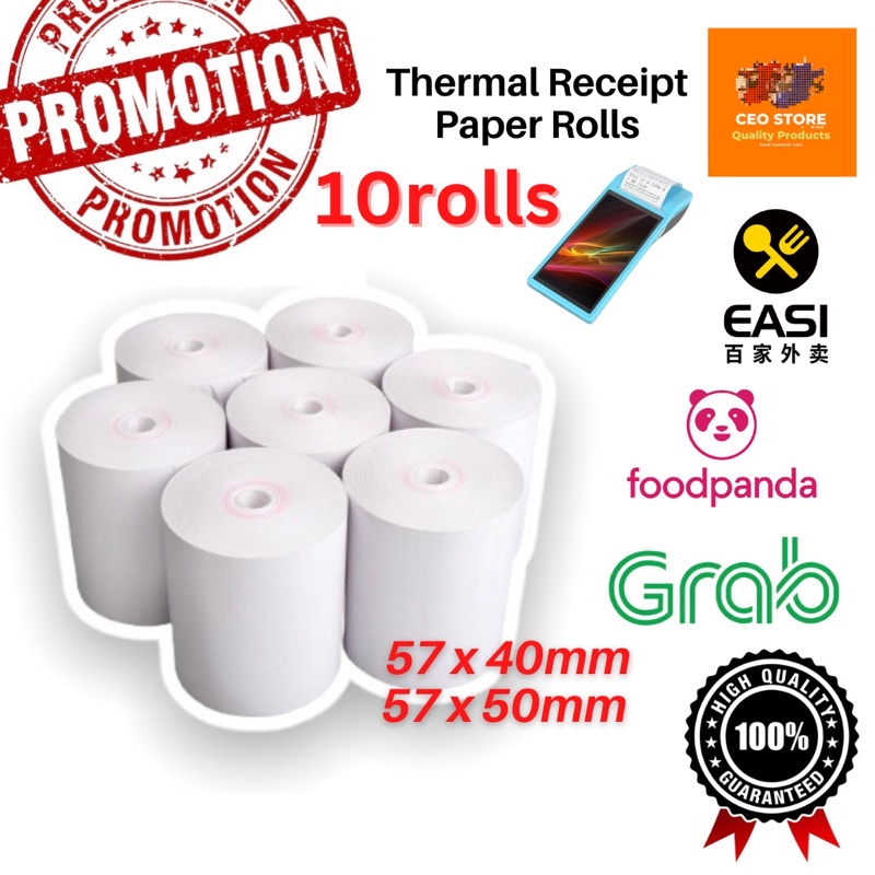 Thermal Paper Roll 57mm x 40mm 57mm x 50mm Delivery Machine Credit Card ...