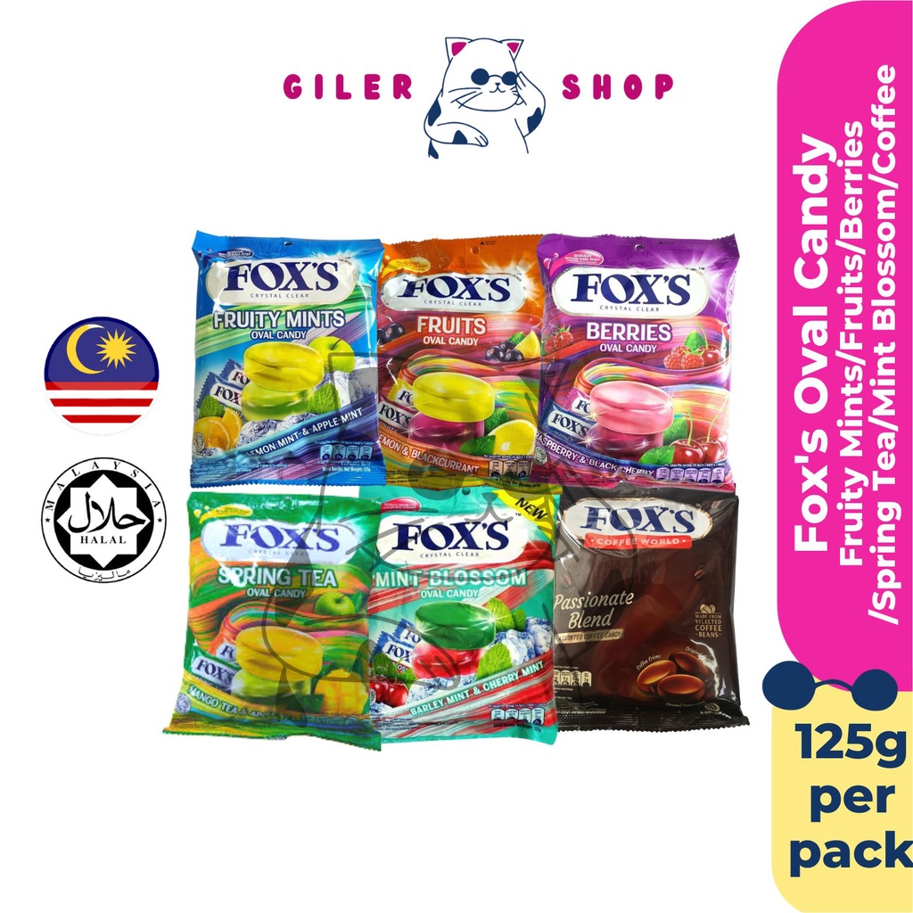 Fox's Oval Candy 125g Fruity Mints Fruits Berries Spring Tea Mint ...