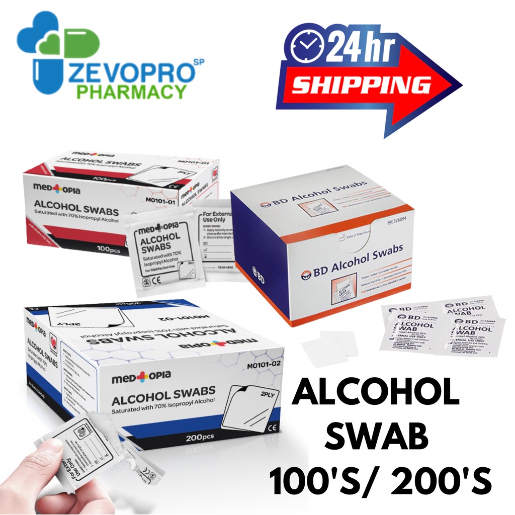 ALCOHOL SWAB 100'S/ 200'S (NURCARE, AROS, BD, MEDTOPIA) | Shopee Malaysia