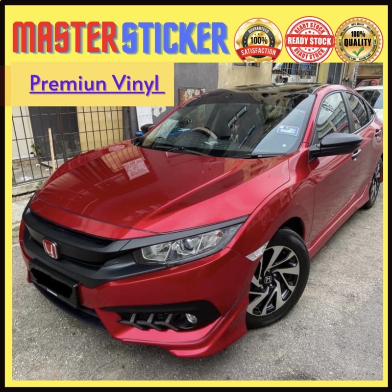 Car Vehicle 30x152CM candy red Wrap Full Roll Film Car Sticker ⚡ ...