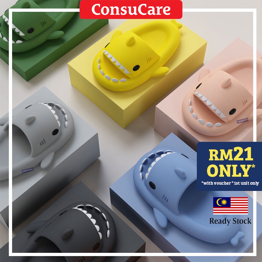 Slipper Selipar Shark Men Women Flip Flop Comfortable Home Wear Anti ...