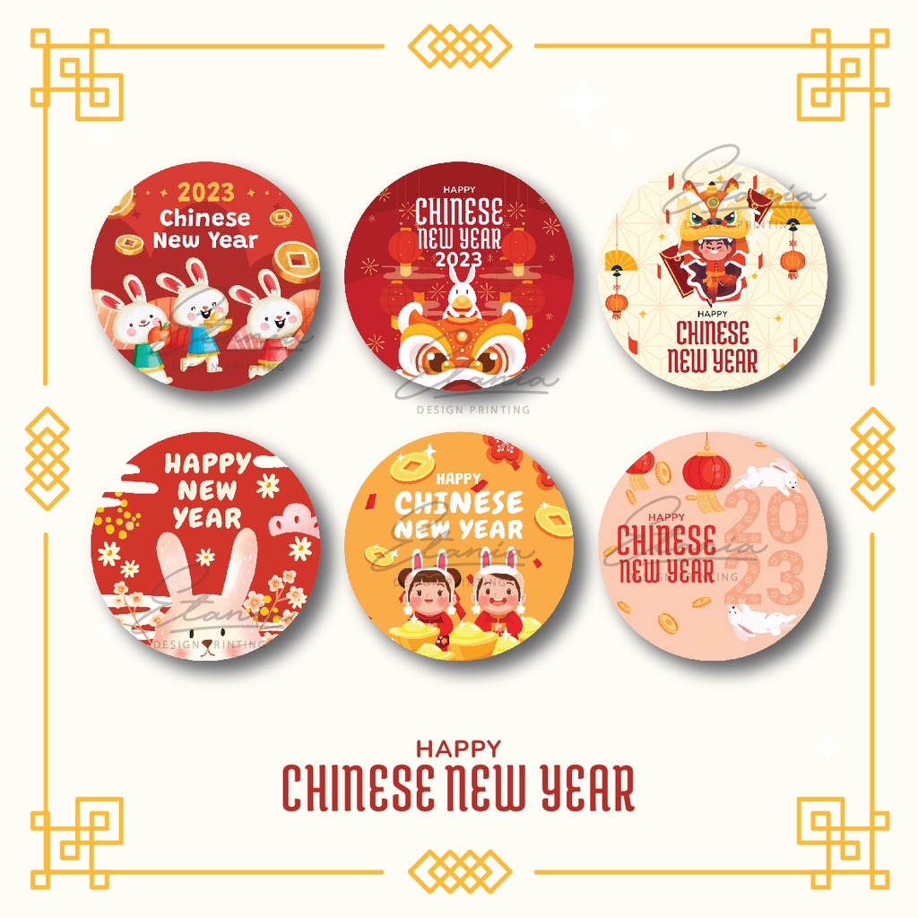 Chinese new year cny new year cny new year Round sticker | Shopee Malaysia