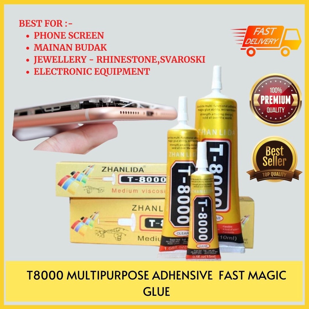 Gam Lekat Screen Display Telefon Smartphone Original T8000 Fast Glue ...
