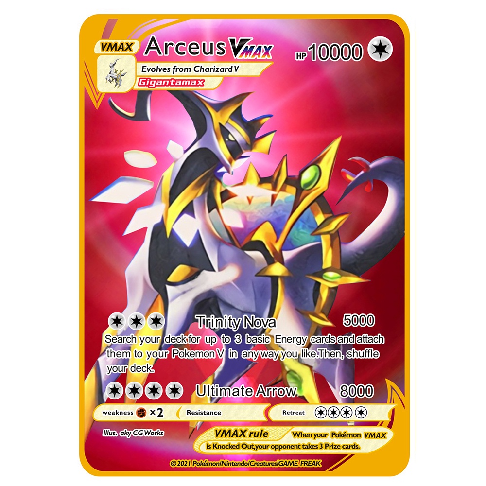 10000Point Arceus Vmax Pokemon Metal cards DIY card Pikachu Charizard ...