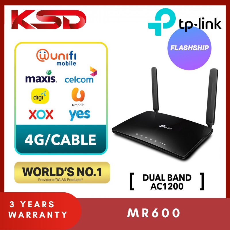 TP-Link MR600 V2 4G+ CAT6 AC1200 Dual Band Gigabit Sim Modem Wireless ...