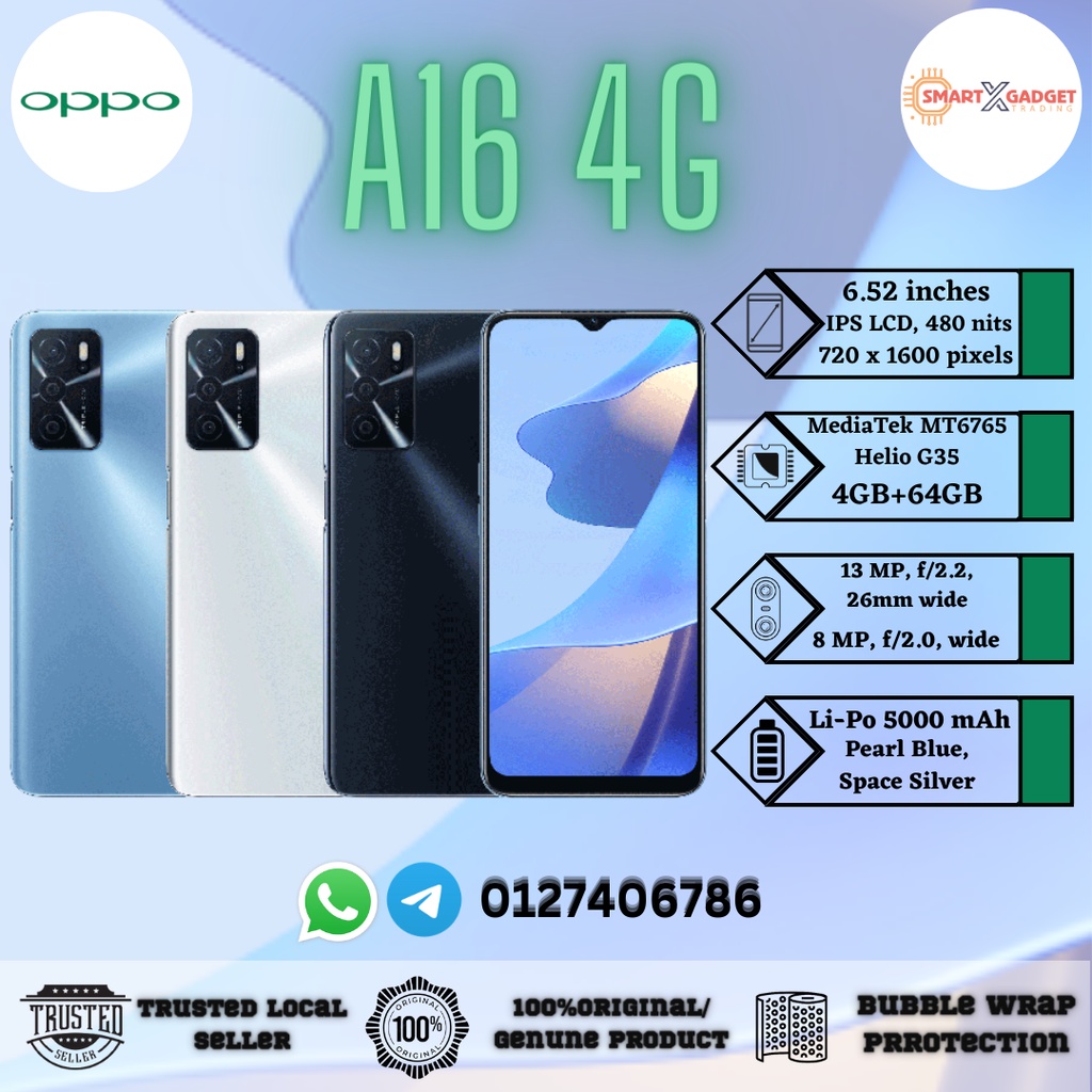 Oppo A16 4G (4GB+64GB) | Shopee Malaysia