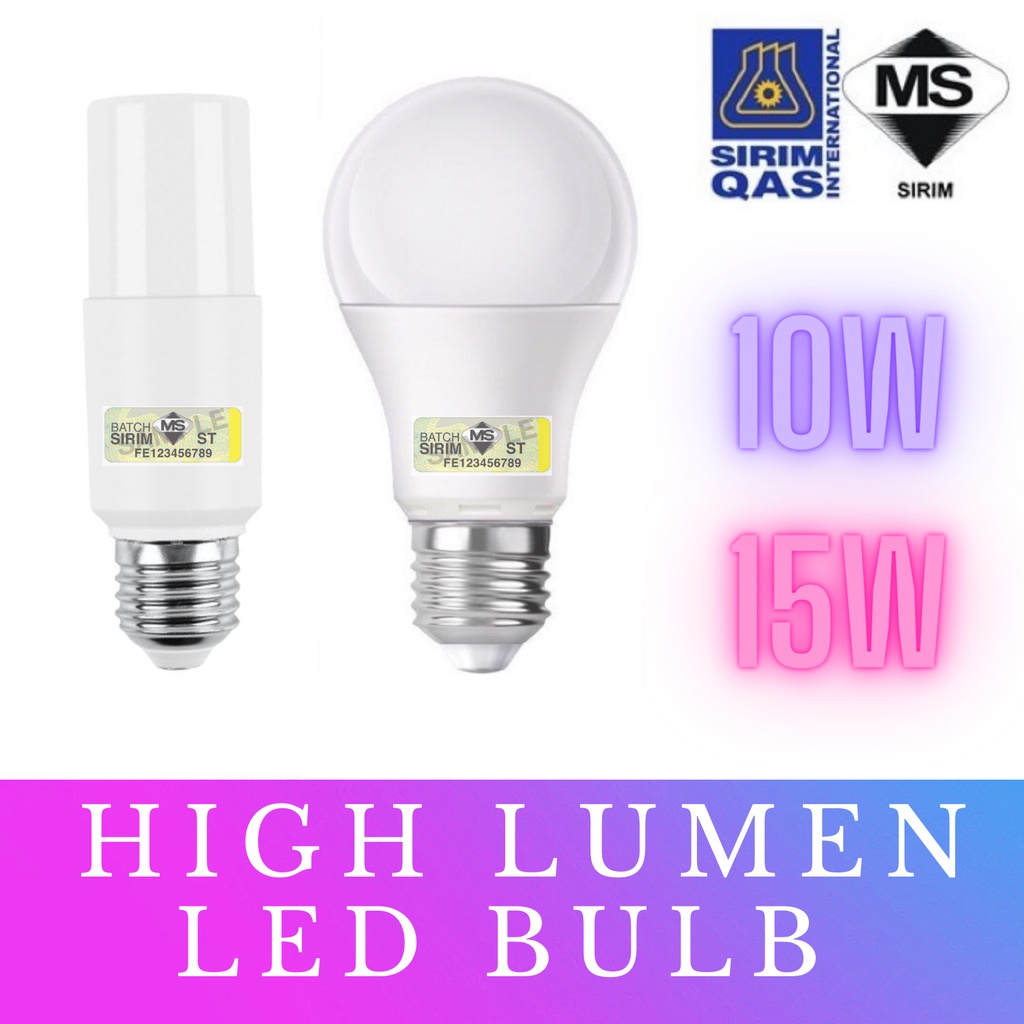 SIRIM 10W 15W LED Bulb 3000K Warm White 4000k Cool White 6500K Daylight Light Bulb Corn Stick ...