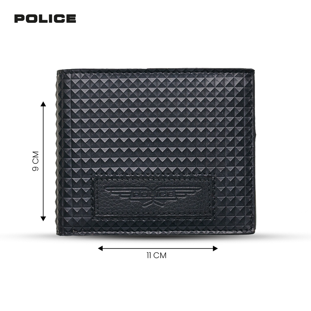 POLICE Caver Bifold RFID Credit Card Leather Slim Wallet - Black ...