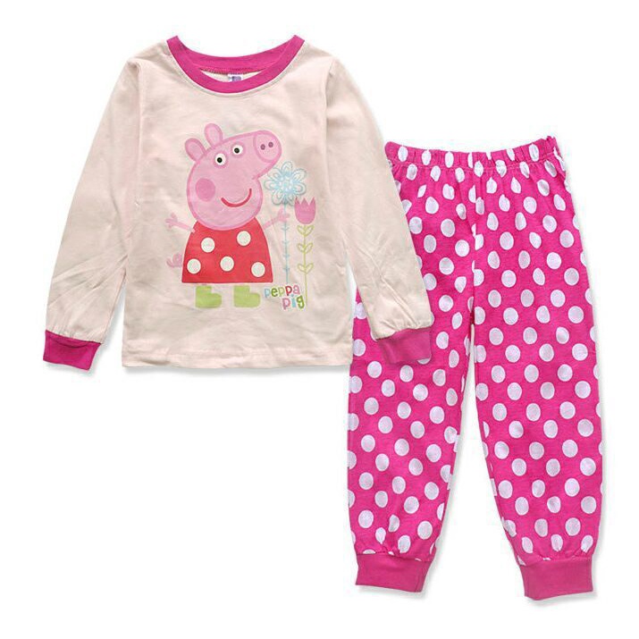 Cartoon Peppa Pig Kids Baby Girls Long Sleeve Sleepwear Outfits Baby ...
