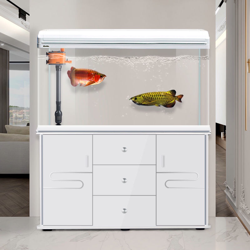 Large and Medium Fish Tank Aquarium with Base Cabinet Home Living Room ...