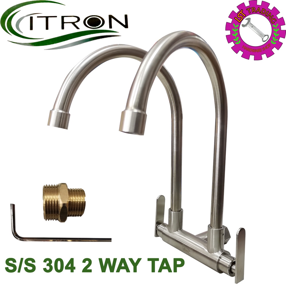 [READY STOCKS] ITRON 2 WAY TAP / SS 304 2 WAY SINK TAPS WALL TYPE ...