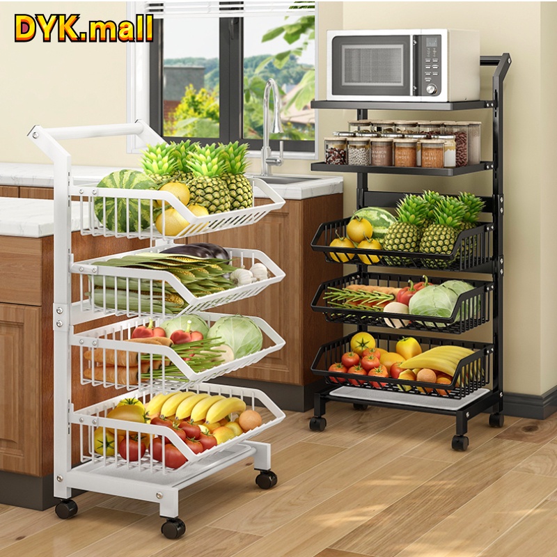 DYK Storage Rack Trolley Rak Dapur Multipurpose Kitchen Baskets Rack ...