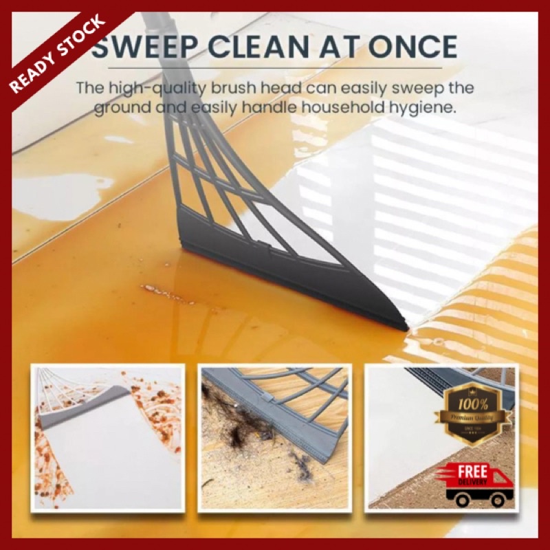 🔥READY STOCK🔥 Dual-Use Broom Floor Window Wiper Scraper Detachable Long ...