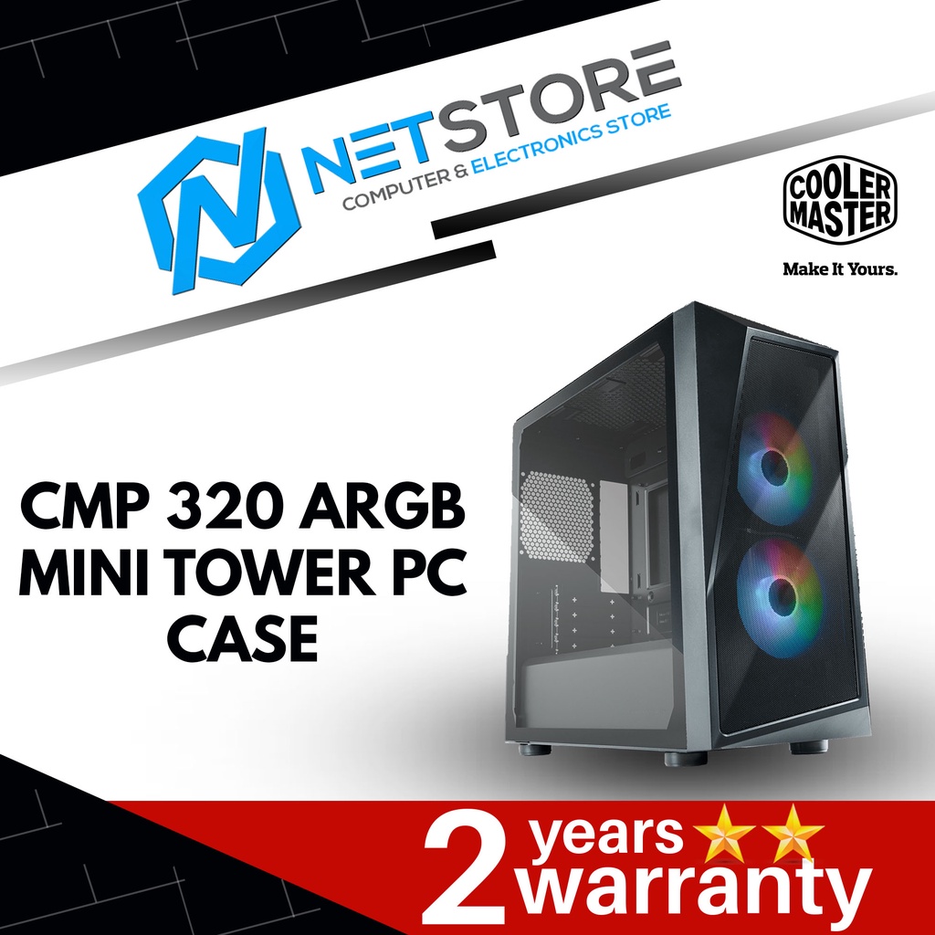 COOLER MASTER CMP 320 ARGB MINI TOWER PC CASE - CP320-KGNN-S01 | Shopee ...