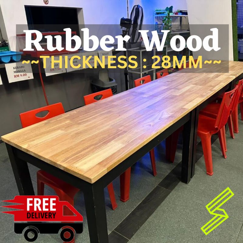 𝗦_𝗦𝗧𝗔𝗥 28mm Rubber wood Table Top Solid Wood Dining Table Gaming Table ...