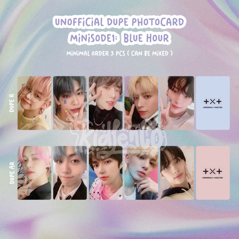 [MIN 3] DUPE BLUE HOUR txt unoff photocard premium 2-sided 310 gsm ...