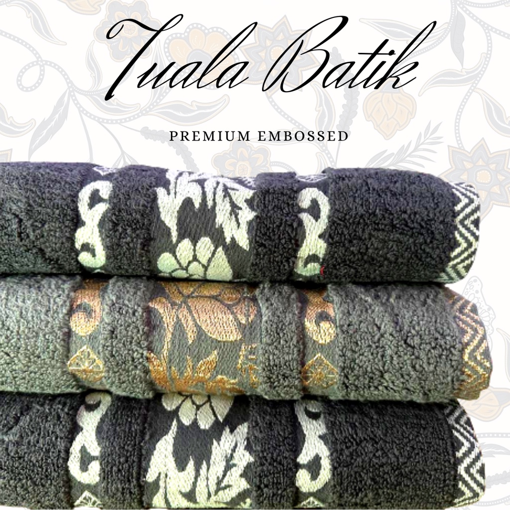 TOWEL BATIK EMBOSSED EXCLUSIVE PREMIUM TUALA COTTON DESIGN 100% COTTON ...