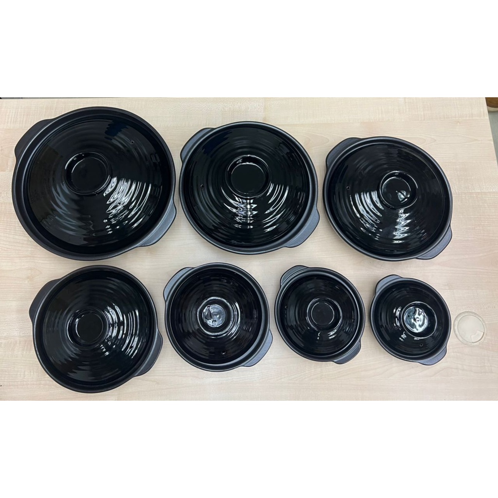 JAPANESE STYLE SHALLOW CLAY POT WITH COVER (BLACK) | Shopee Malaysia