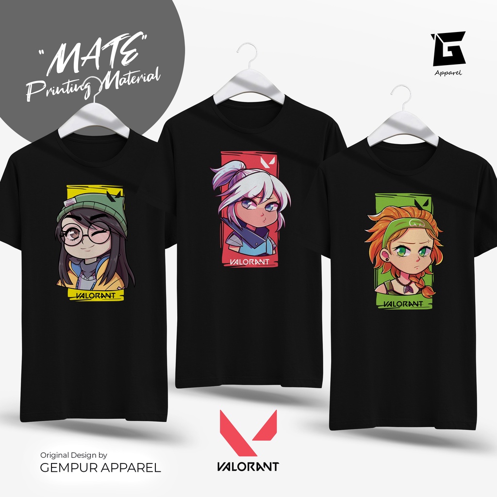 VALORANT Cute T-shirt (3 Designs) Unisex 100% Cotton READY STOCK ...