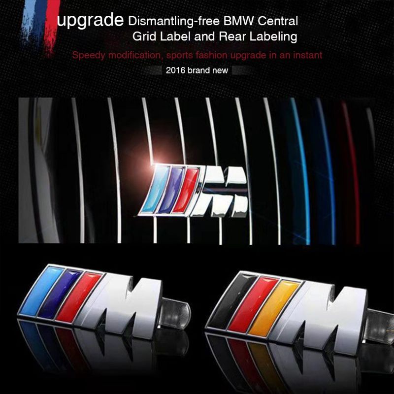 3D Metal M Power Car Front Grille emblem BMW logo Chrome Badge Emblem ...