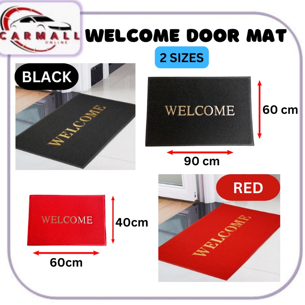WELCOME DOOR MAT ANTI SLIP (40 CM X 60 CM) / (60 CM X 90 CM) SYNTHETIC ...