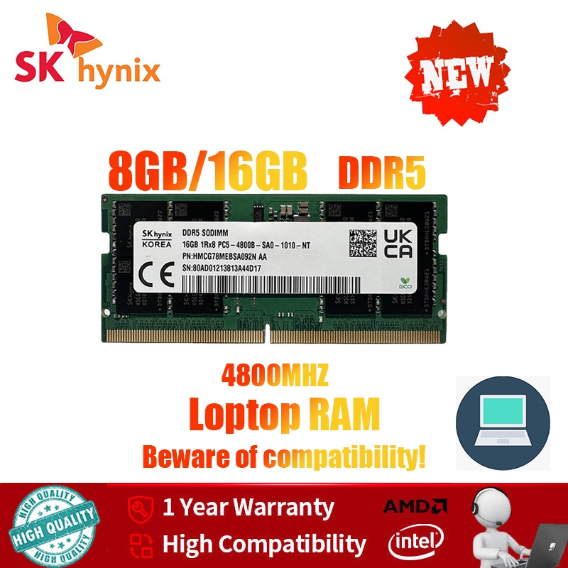【fast Ship】sk Hynix 8gb 16gb 2rx8 262pin Ddr5 Sodimm Pc5 34800 Laptop Memory Notebook Ram