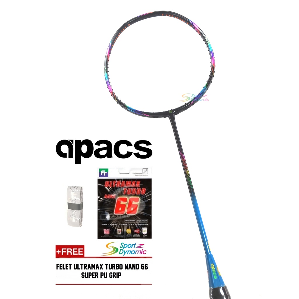 APACS STARDOM 800 BADMINTON RACKET (FREE ORIGINAL FELET ULTRAMAX TURBO ...