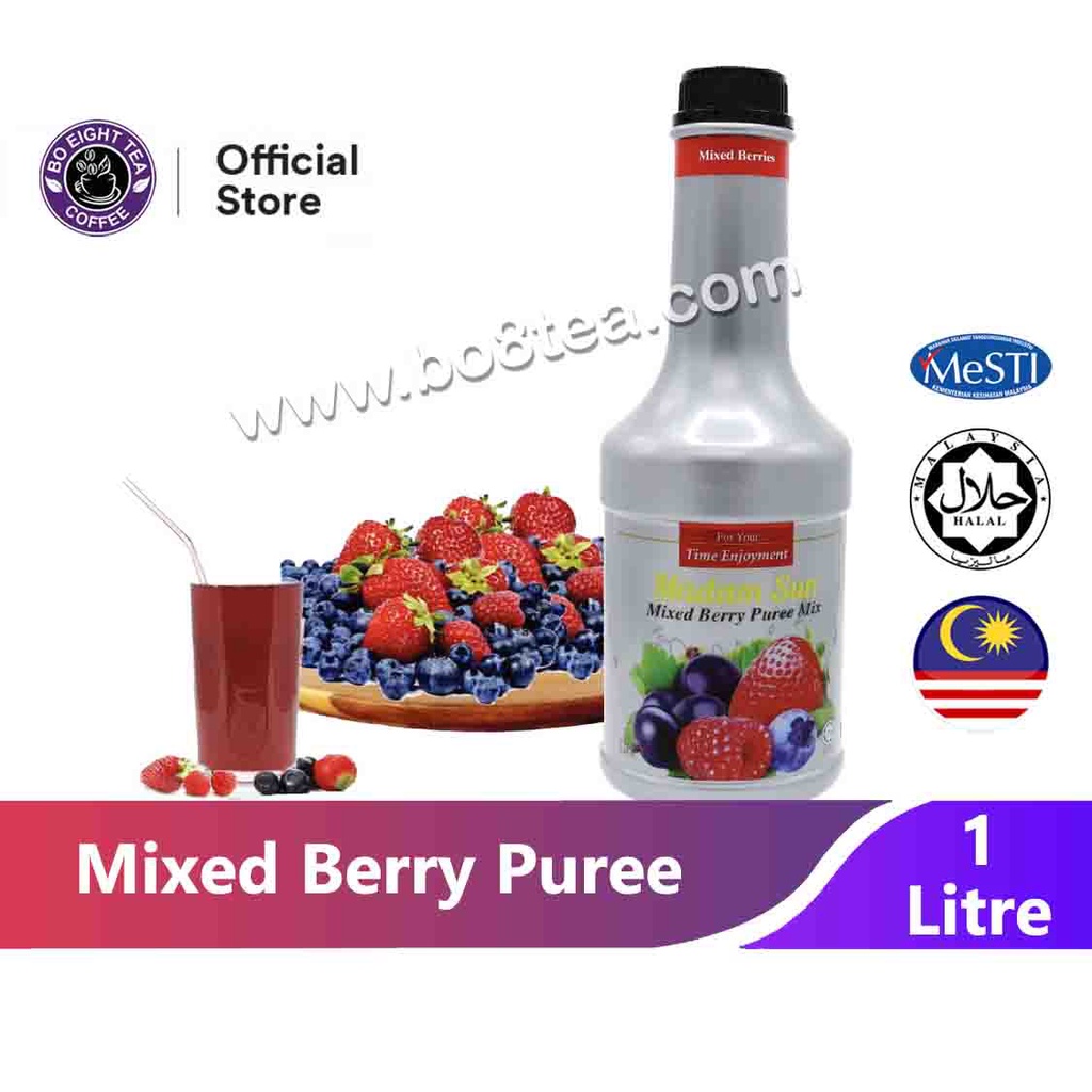 MADAM SUN MIXED BERRY PUREE 1 LITRE 杂莓糖浆 | Shopee Malaysia