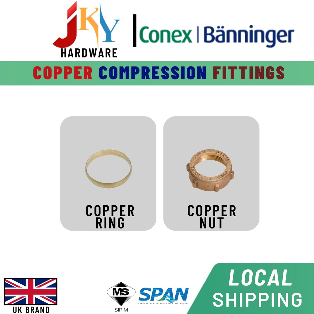 15mm 22mm 28mm Conex Banninger Copper Brass Compression Fittings Copper ...