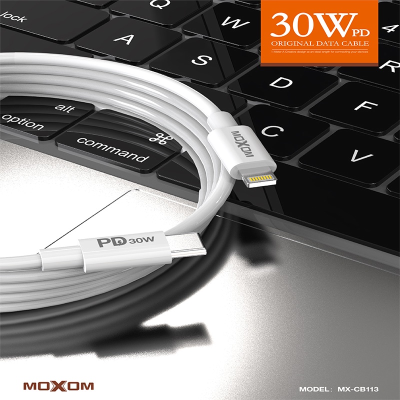 MOXOM MX-CB113 PD 30W Cable Fast Charging Type C To For Iphone USB C Data 1 Meter | Shopee Malaysia