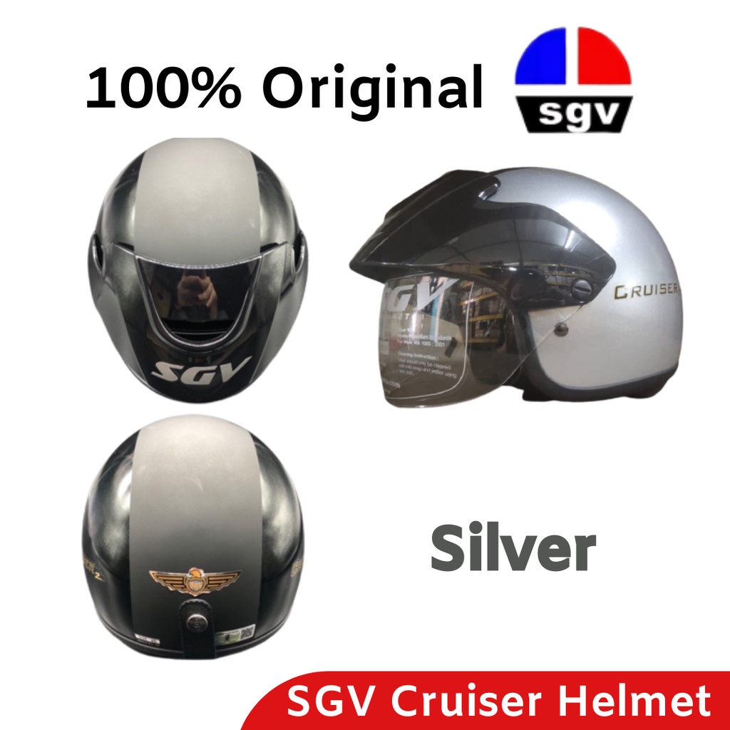SGV Cruiser 2 100% Original Helmet Free Clear Visor Motor Helmet Topi ...