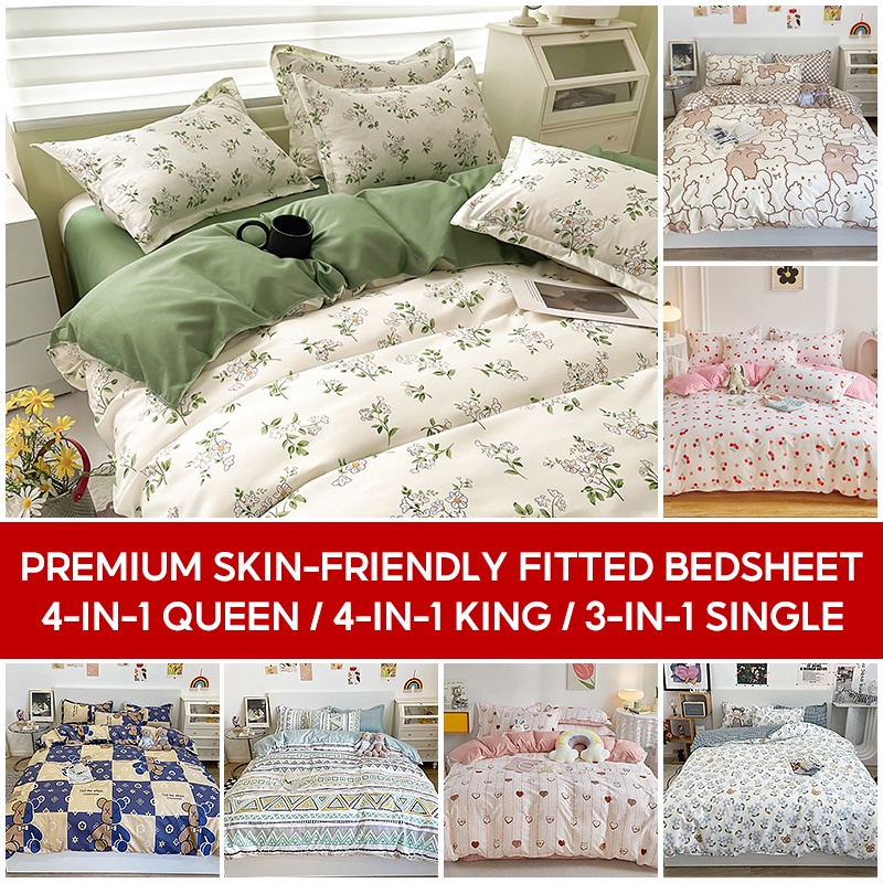 SunnySunny Luxury Satin Premium Microfiber 4 in 1 Bedding Sets Soft ...