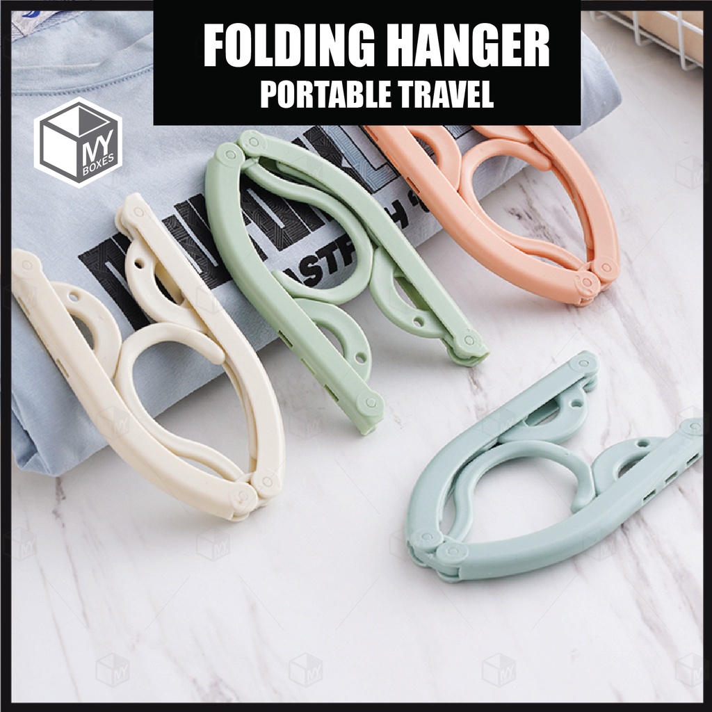 (1 PCS) Folding Hanger Portable Travel Foldable Plastic Hanger Non-slip ...